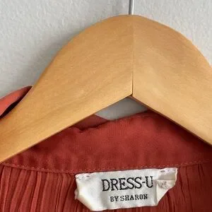 Dress U by Sharon | Tops | Orange Paprika Long Sleeve Blouse Sheer ...